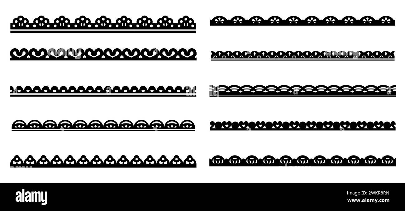 Scallop lace edge frames, borders, dividers. Frill ribbons and fabric ...