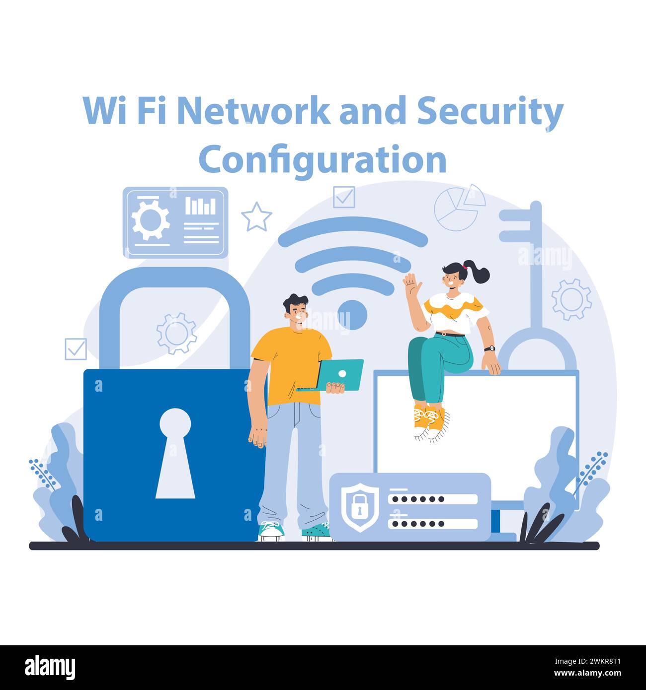 Wi-Fi network. Specialist setting up, developing and maintaining wireless fidelity equipment ...