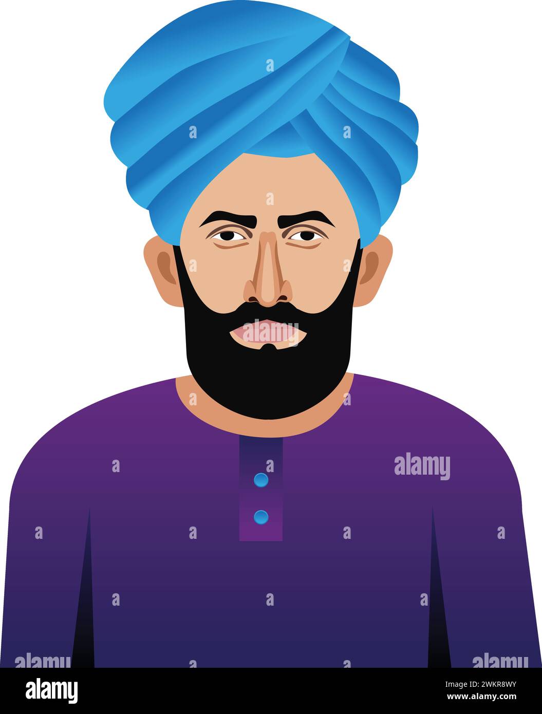 Young Punjabi man close up vector illustration Stock Vector Image & Art ...