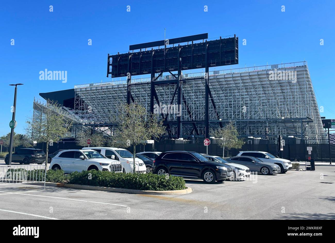 A general view from outside the Chase Stadium in Fort Lauderdale ...