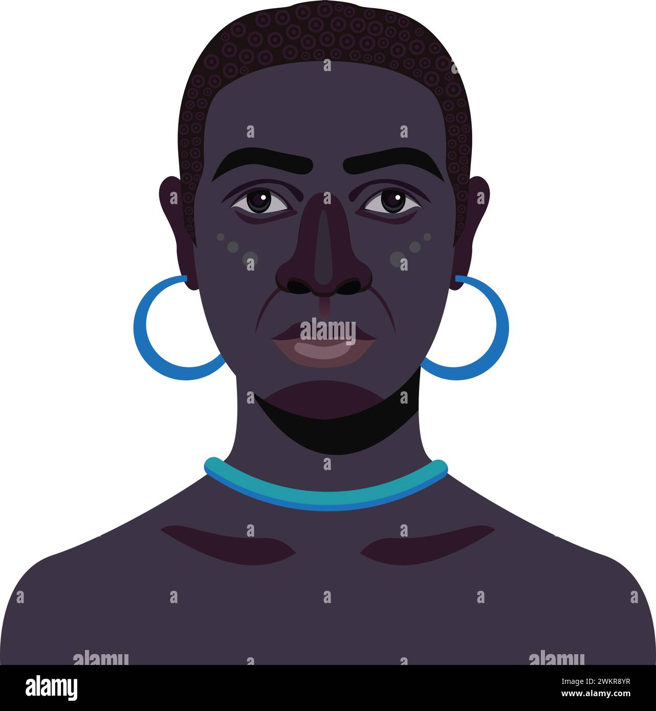 Close up face african american Stock Vector Images - Alamy