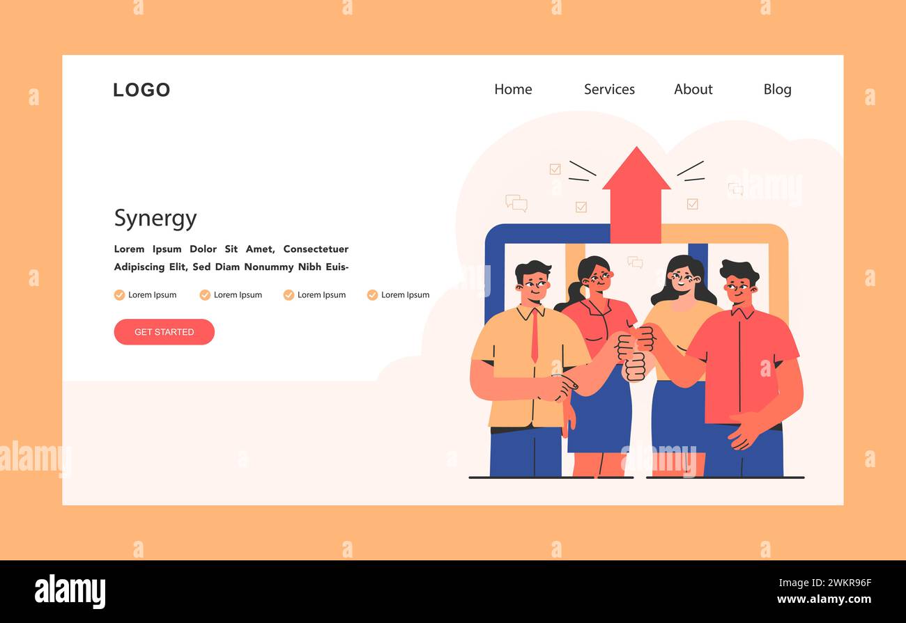 Synergy web or landing. Cooperation for additional business development ...