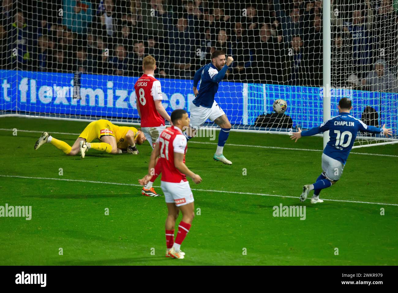 Wes Burns of Ipswich Town celebrates with Conor Chaplin of Ipswich Town ...