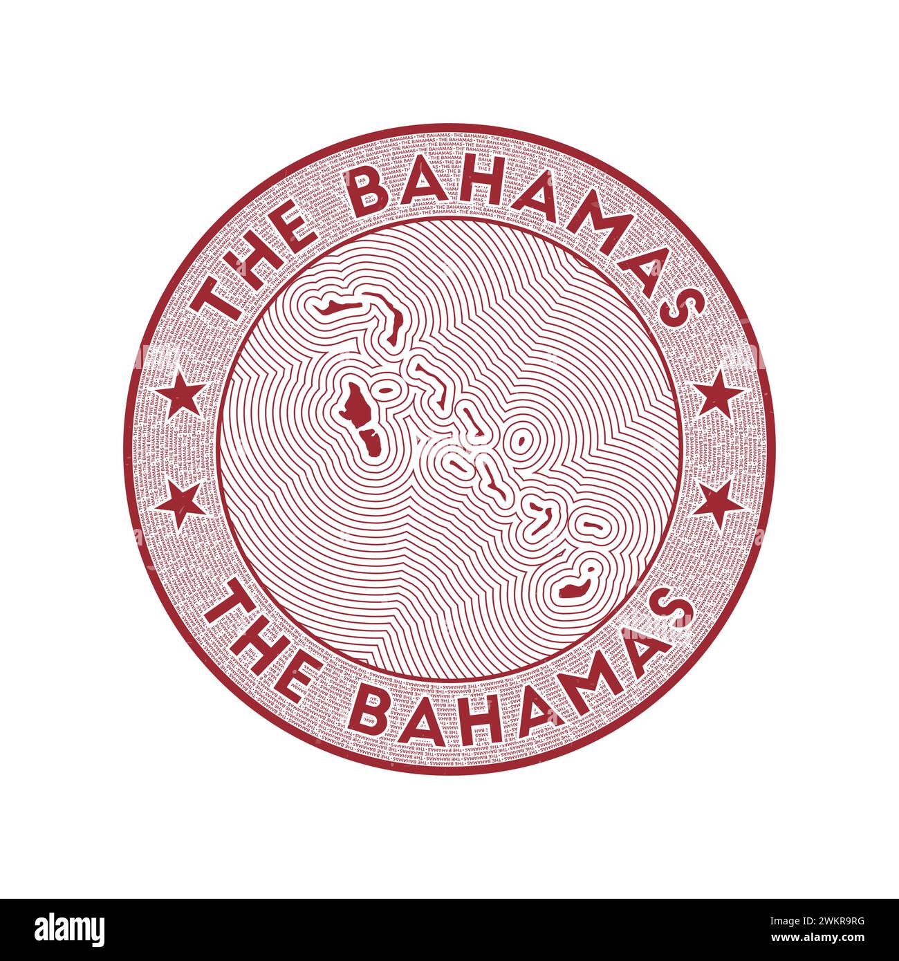 Bahamas round badge vector. Country round stamp with shape of Bahamas ...