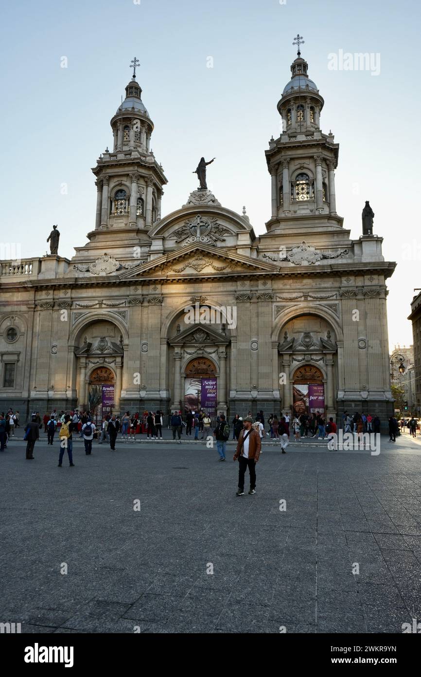 The Metropolitan Cathedral of Santiago de Chile on Plaza de Armas ...