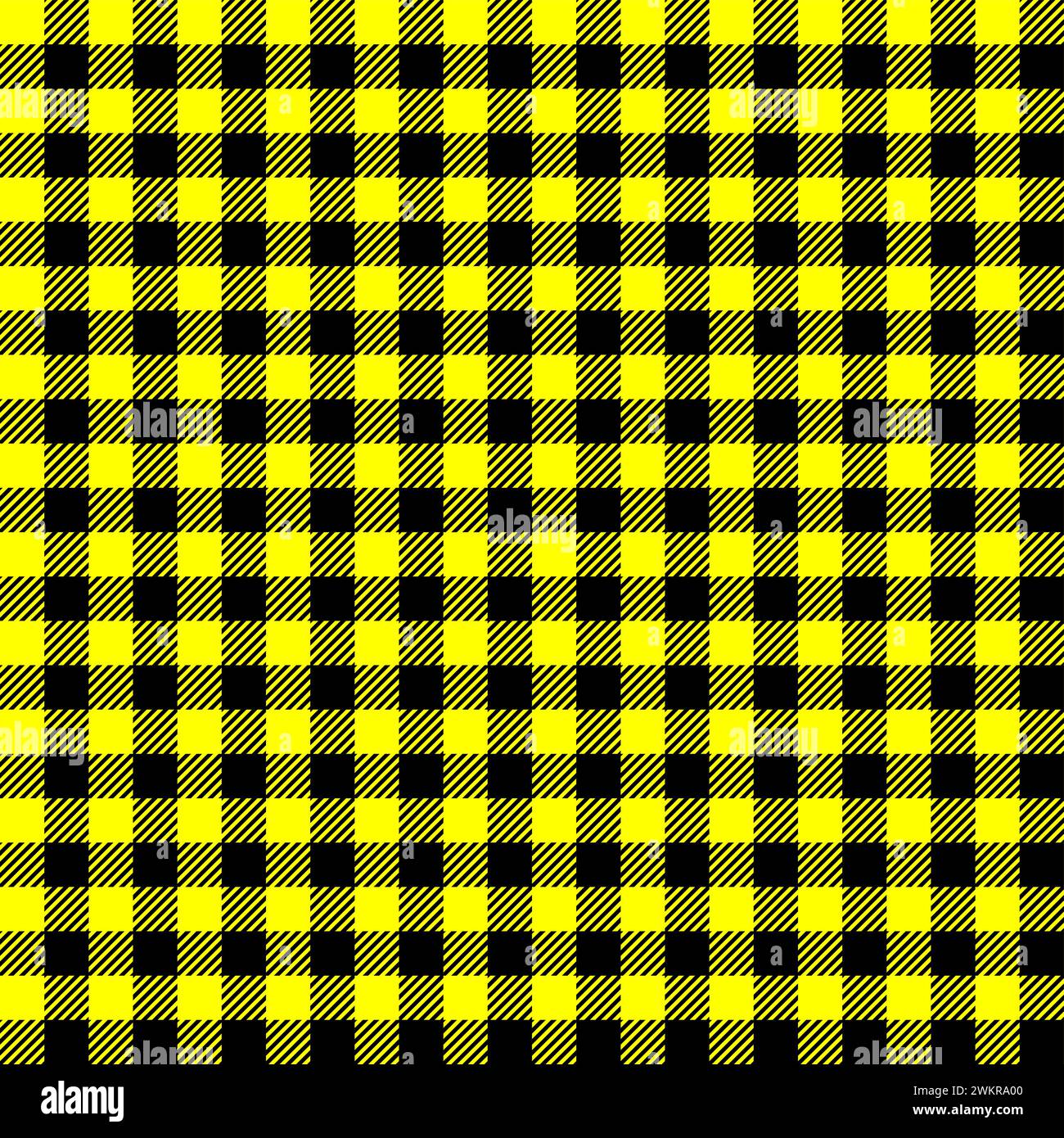 Yellow Black Lumberjack plaid seamless pattern. Buffalo Check Patterns ...