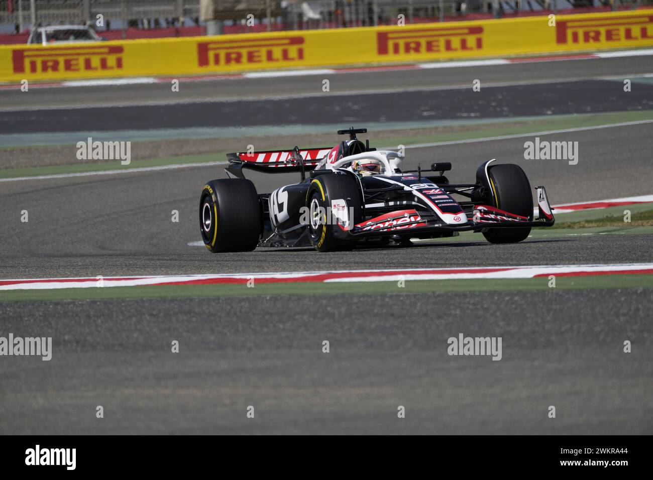 Haas driver Kevin Magnussen of Denmark steers his car for a Formula One ...