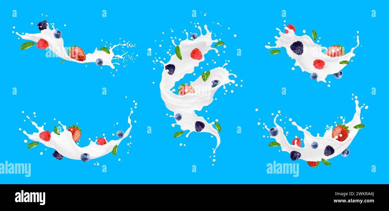 Milkshake spilling Stock Vector Images - Alamy
