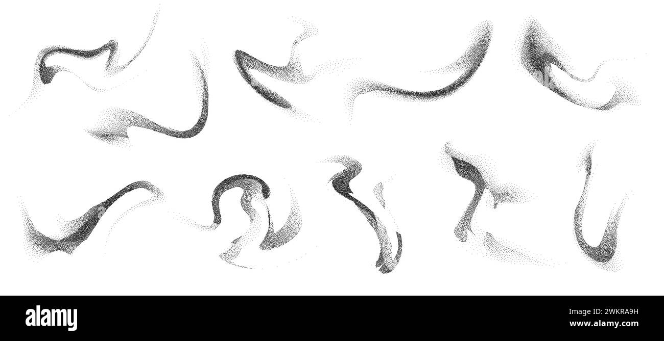 Dotwork abstract shapes, black grain texture, Abstract stipple sand ...