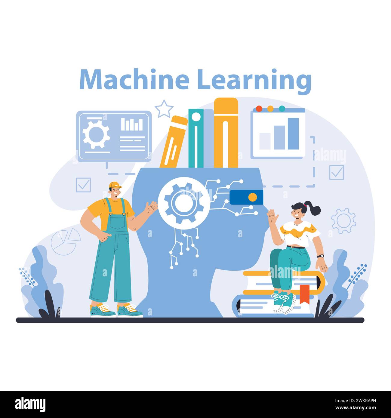 AI Model concept. Interactive depiction of the machine learning process ... AI Model concept. Interactive depiction of the machine learning process ...