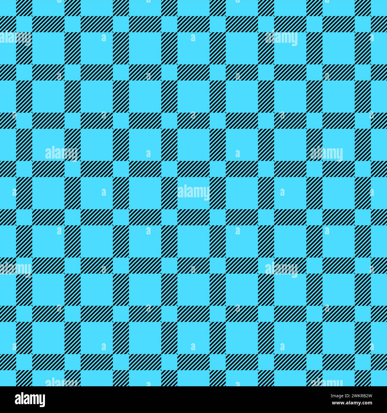 Turquoise Black Lumberjack plaid seamless pattern. Buffalo Check ...