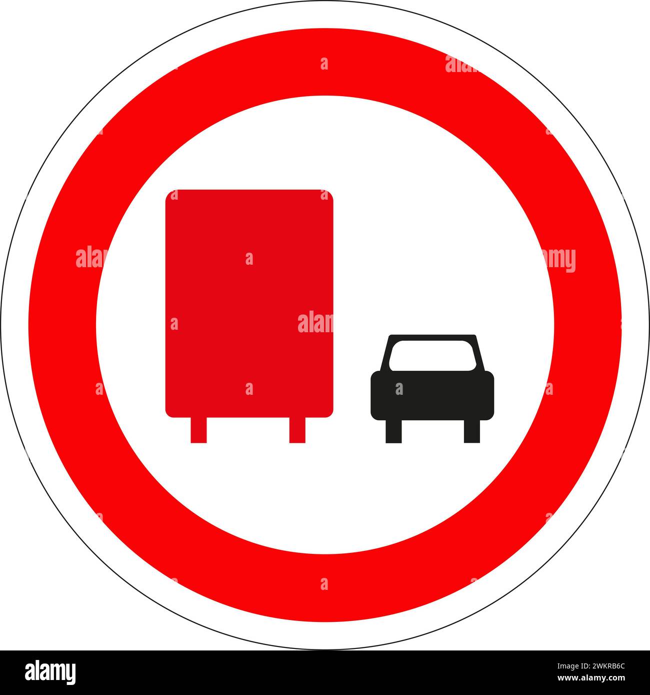Road sign: No overtaking for heavy goods vehicles Stock Photo - Alamy