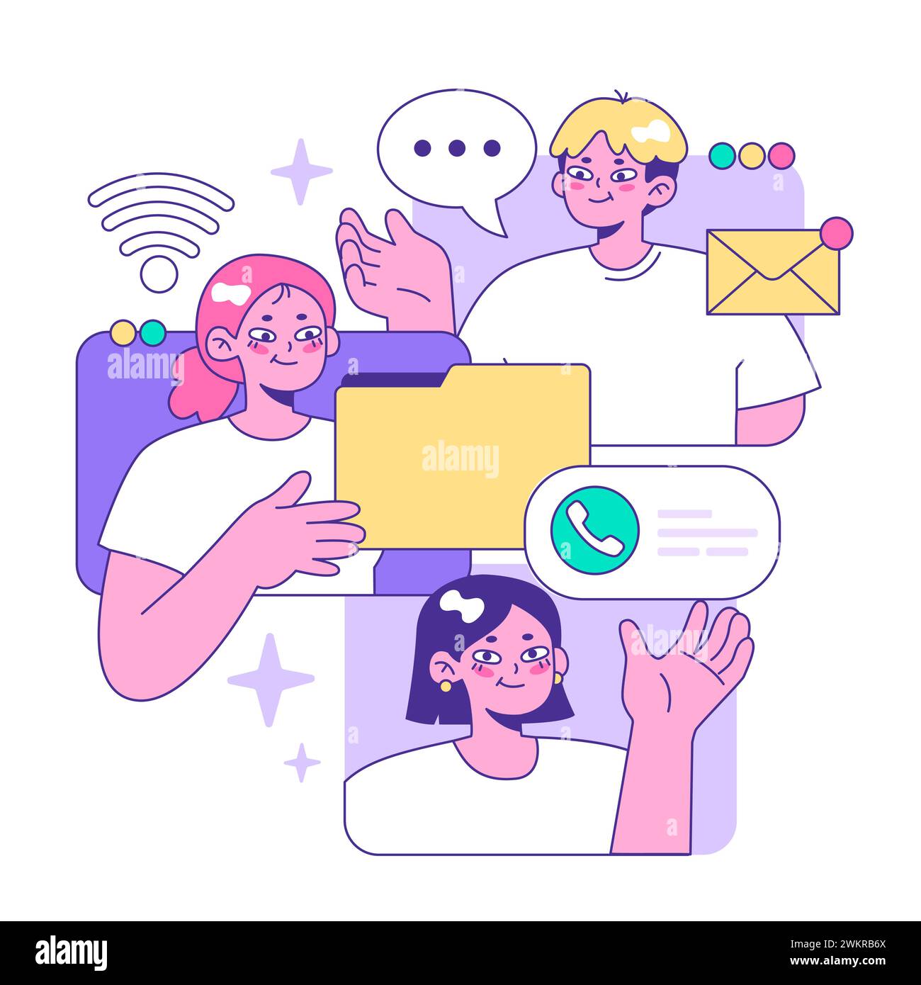 Young group enthusiastically collaborates on a digital project ...