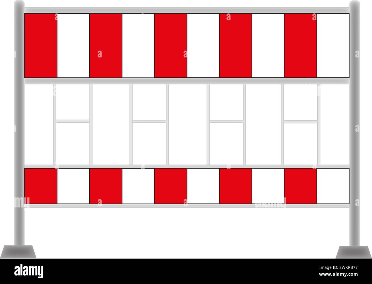 Sign: White and red construction barrier Stock Photo - Alamy