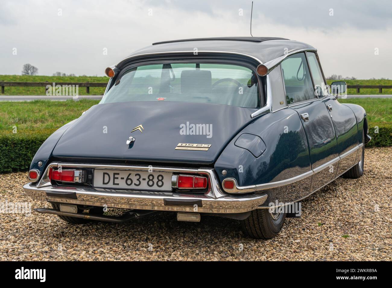 Brummen, The Netherlands, 17.02.2024, Rear view of classic Citroen DS ...