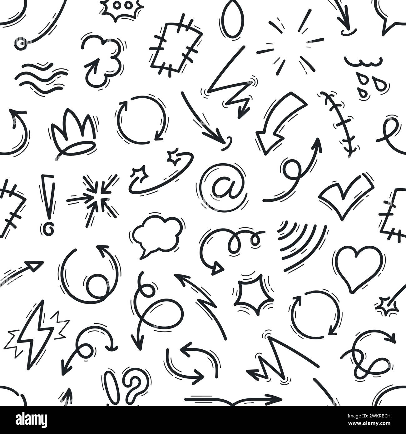 Movement motion lines pattern with arrows, curves and waves, hearts and ...