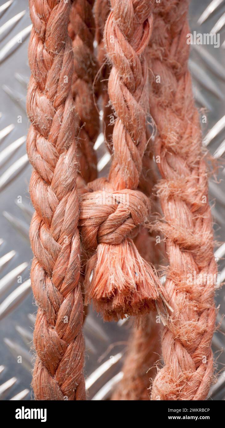 Rustic ropes in farm car Stock Photo - Alamy