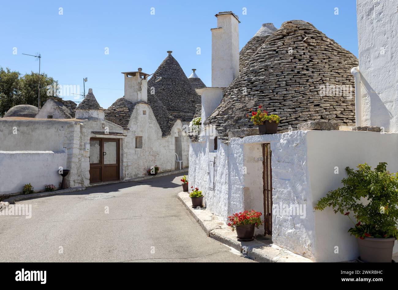 The Trulli of Alberobello, the typical limestone houses in the province ...