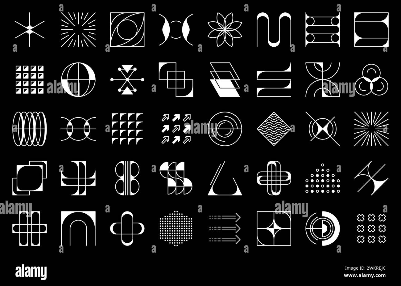 Brutalism futuristic abstract shapes, geometric figures and elements ...