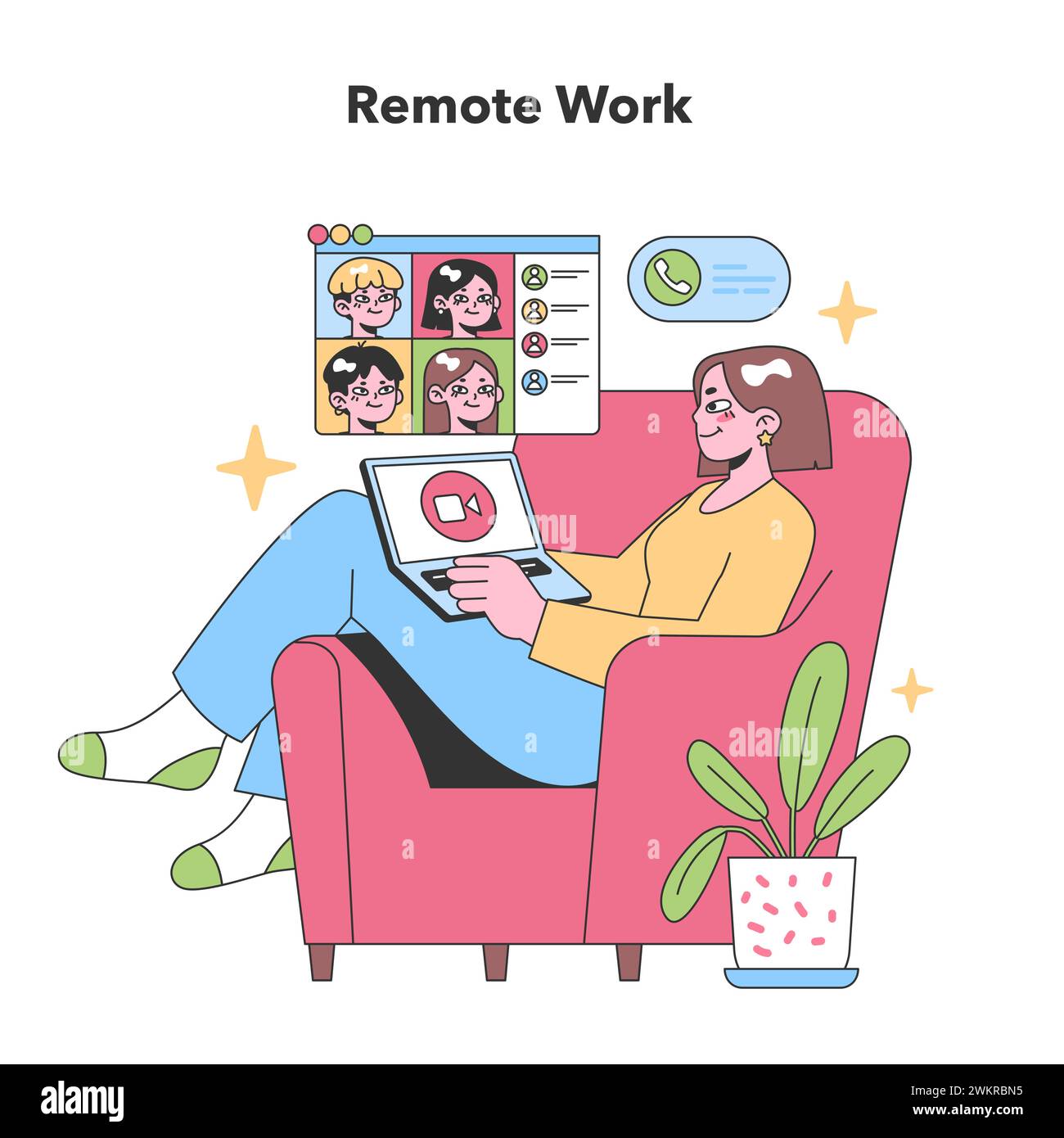 Telecommuter Stock Vector Images - Alamy