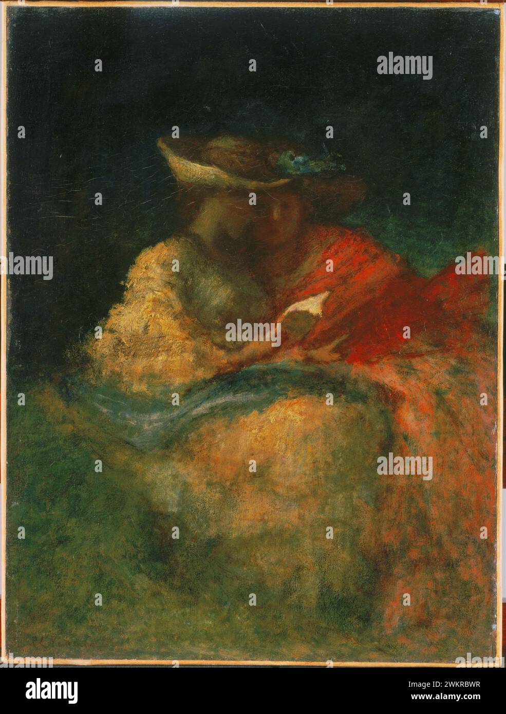 Robert Loftin Newman painting, The Letter, oil on canvas, before 1912 ...