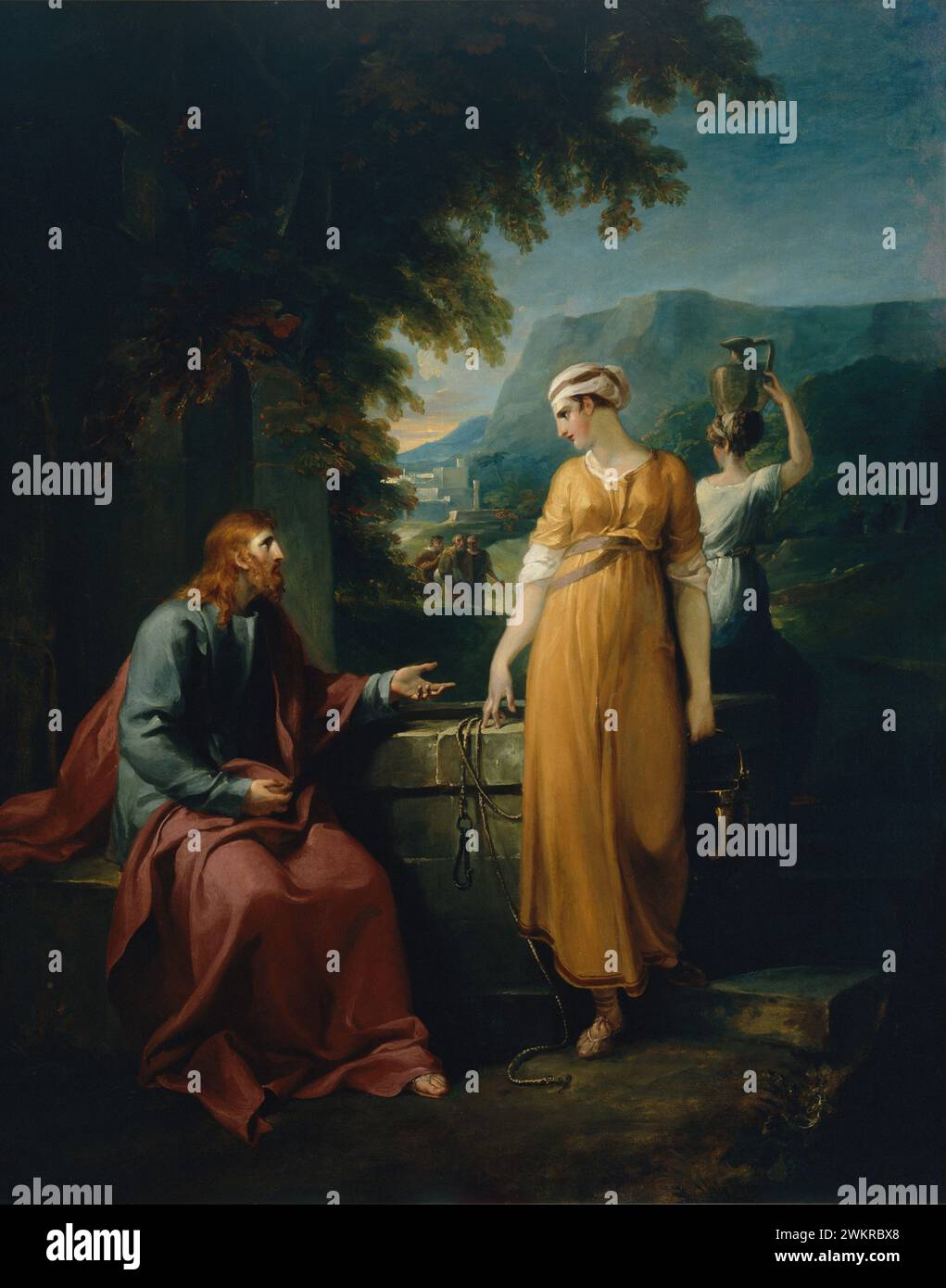 William Hamilton, Christ and the woman of Samaria, painting in oil on ...