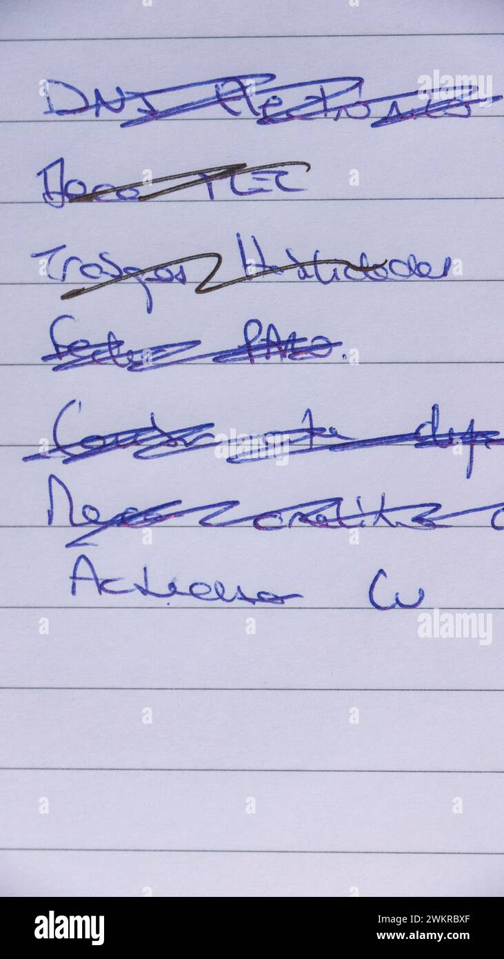 Crossed out page hi-res stock photography and images - Alamy