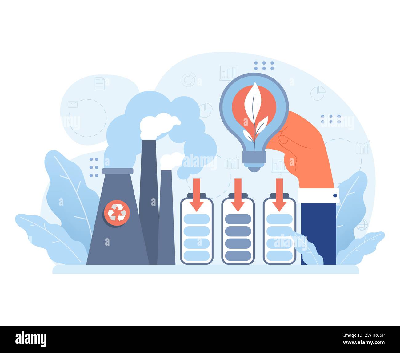 Green Energy Innovation concept. Hand holding eco lightbulb near ...