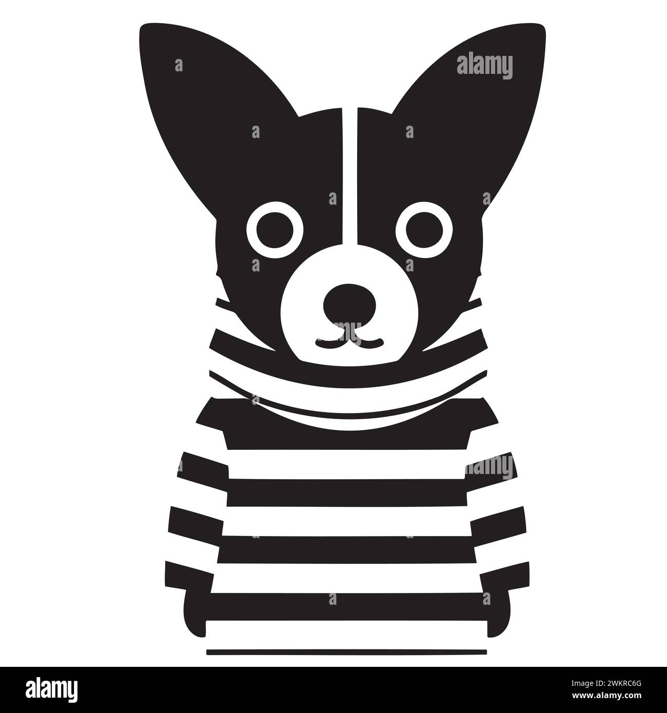 Black and white drawing of a dog in a vest Stock Vector Image & Art - Alamy