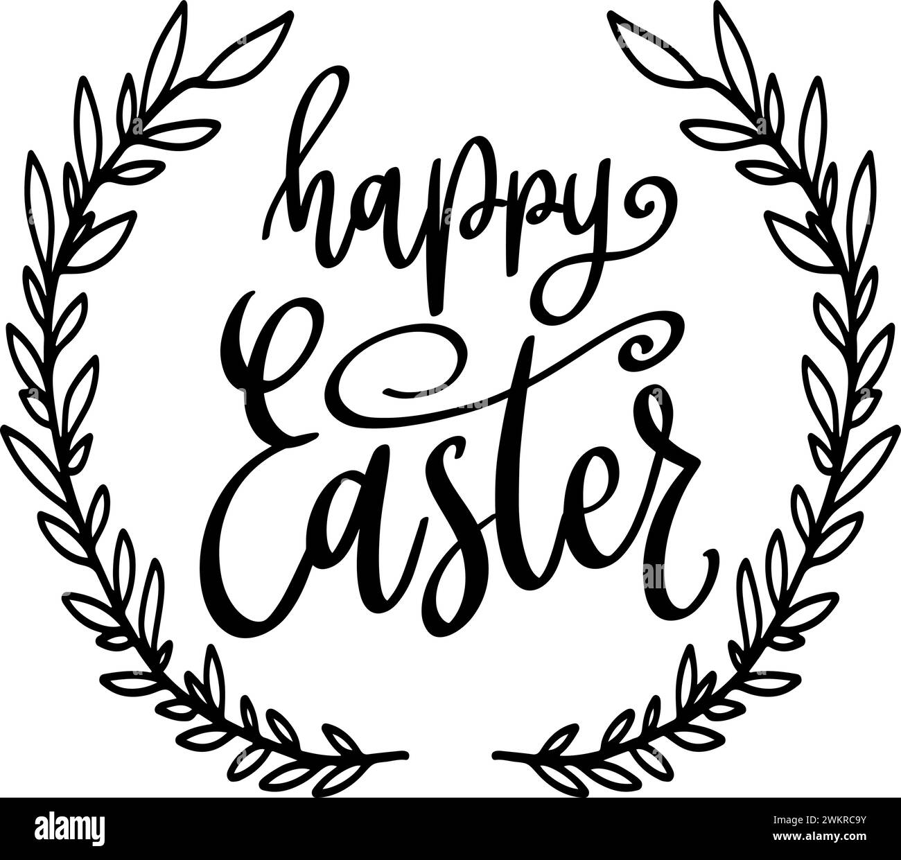 Easter egg happy easter word Black and White Stock Photos & Images - Alamy