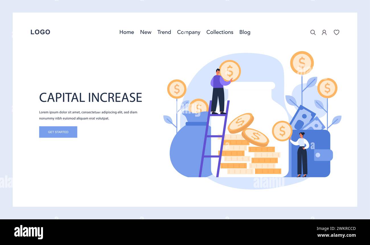Capital Increase web or landing. Amplifying financial assets and ...