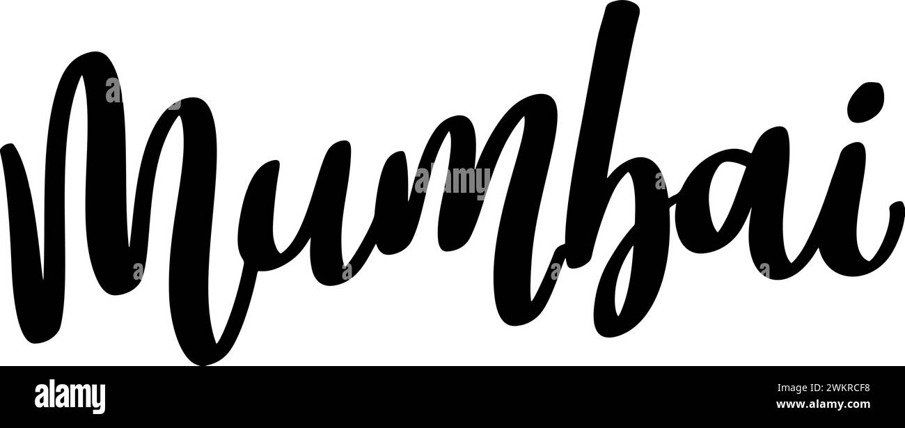 Mumbai. Lettering phrase isolated on white background Stock Vector ...