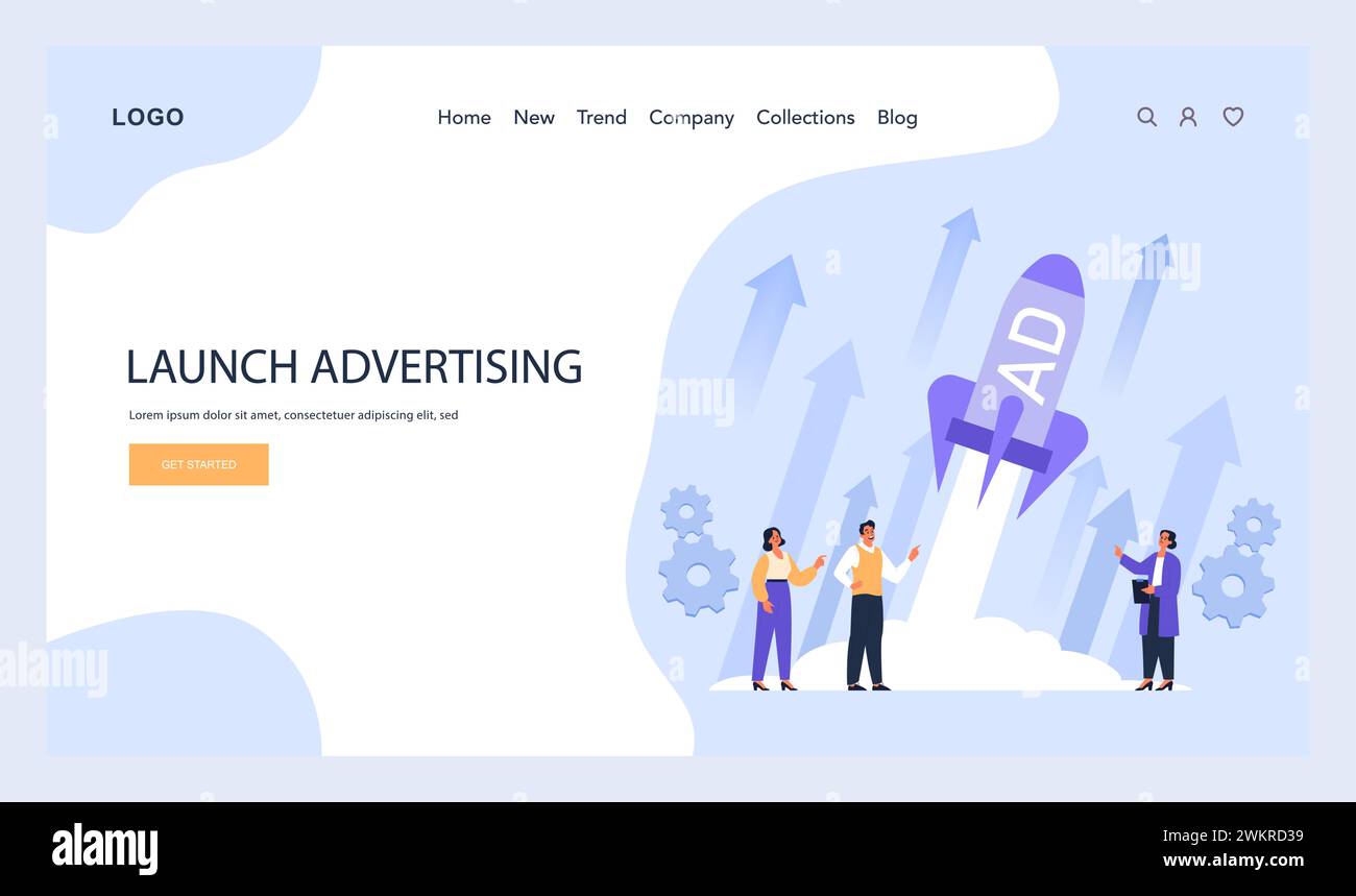 Launch Advertising concept. Marketers celebrate the kickoff of a ...