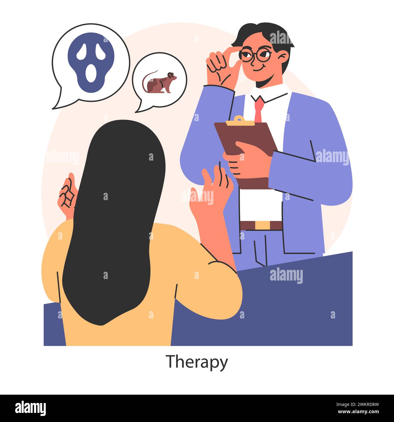 Overcoming fears strategy.. Client and therapist engaging in a ...