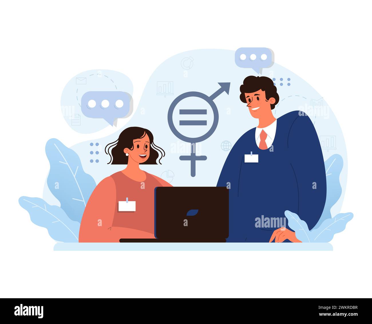 Collaborative Workplace Environment Female Employee With Laptop Engaging In Discussion With