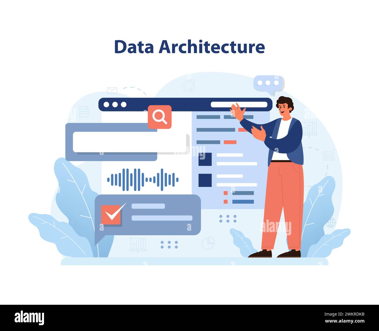 Data Architecture concept. Expert showcases digital structure ... Data Architecture concept. Expert showcases digital structure ...