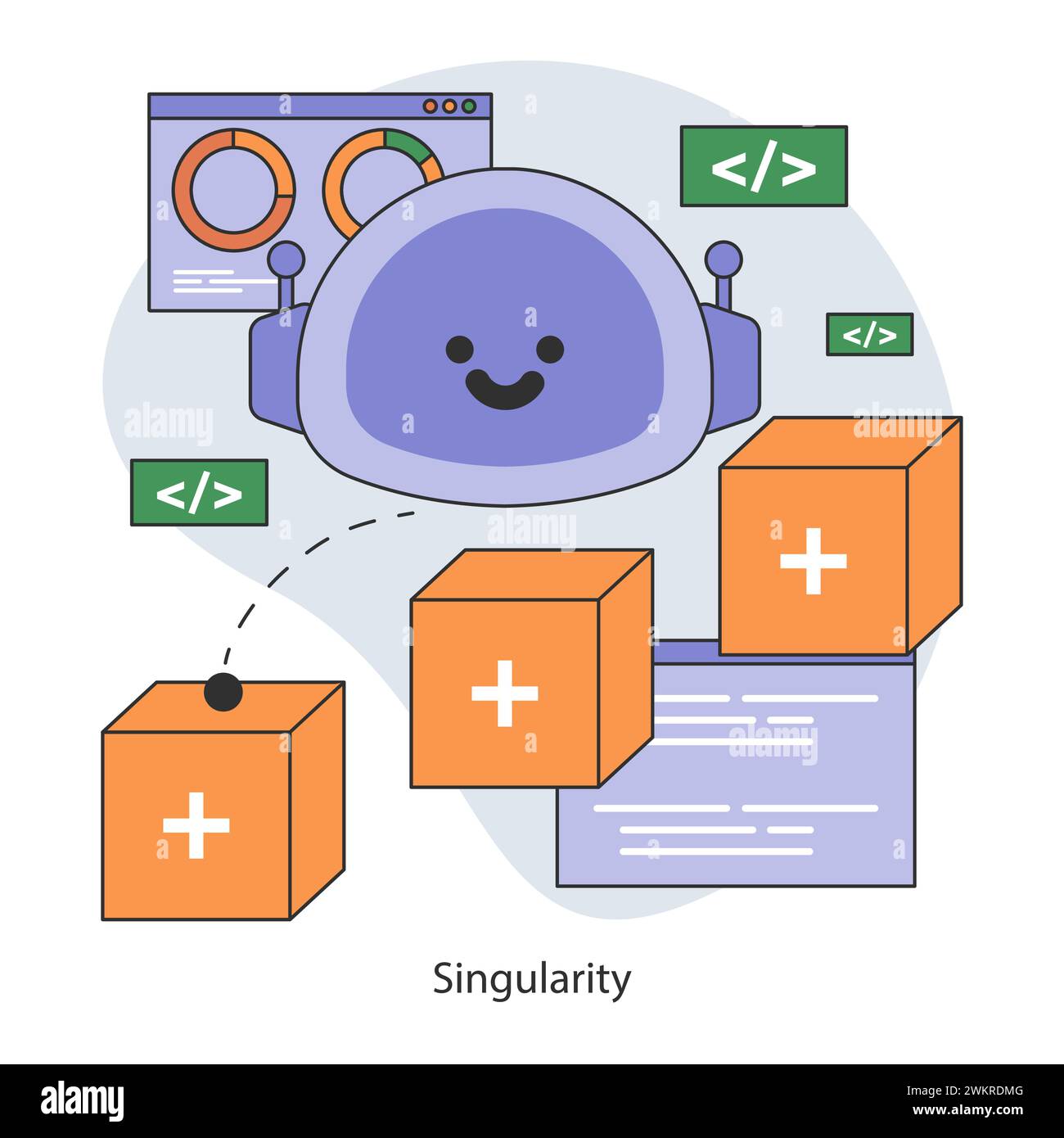 AI ethics. Evolving artificial intelligence and neuron system. Constant ...