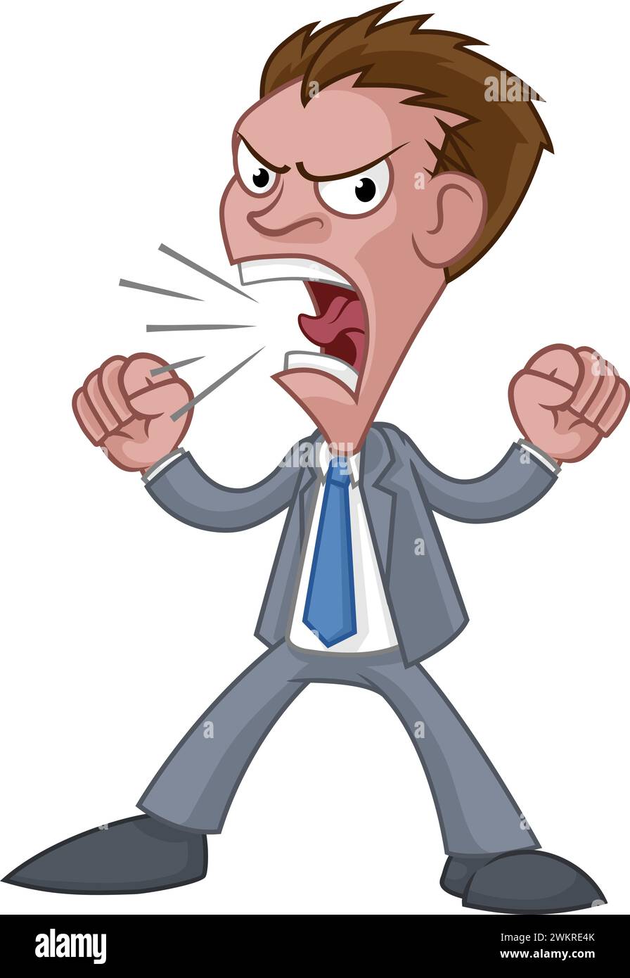 Angry office worker shouting Stock Vector Images - Alamy