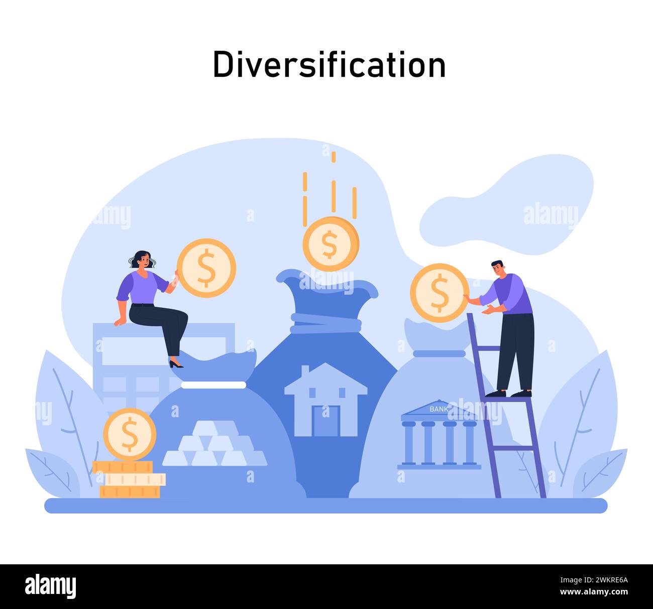 Investment Strategy concept. Visual representation of diversification ... Investment Strategy concept. Visual representation of diversification ...