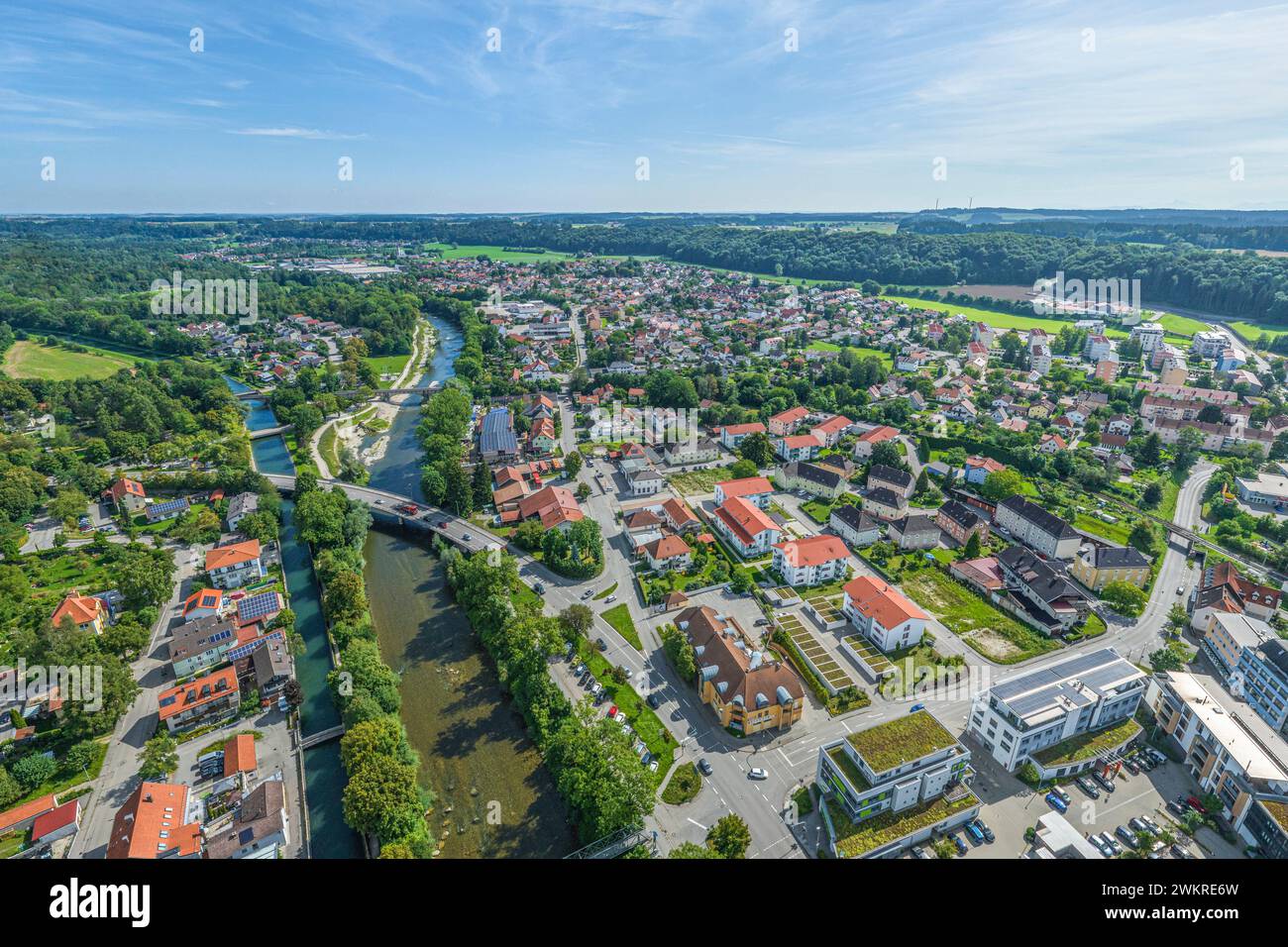 The town of Trostberg in the Alz valley in the Bavarian chemical ...