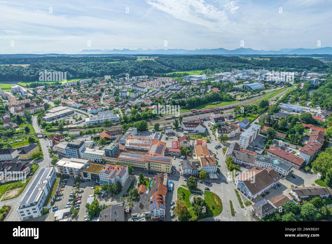 The town of Trostberg in the Alz valley in the Bavarian chemical ...
