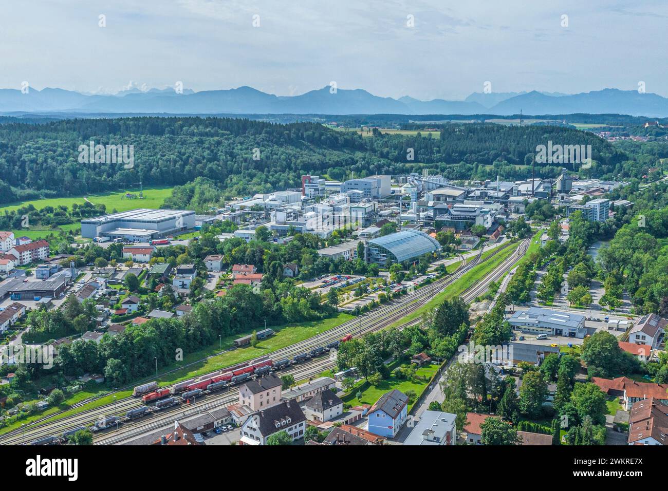 The town of Trostberg in the Alz valley in the Bavarian chemical ...
