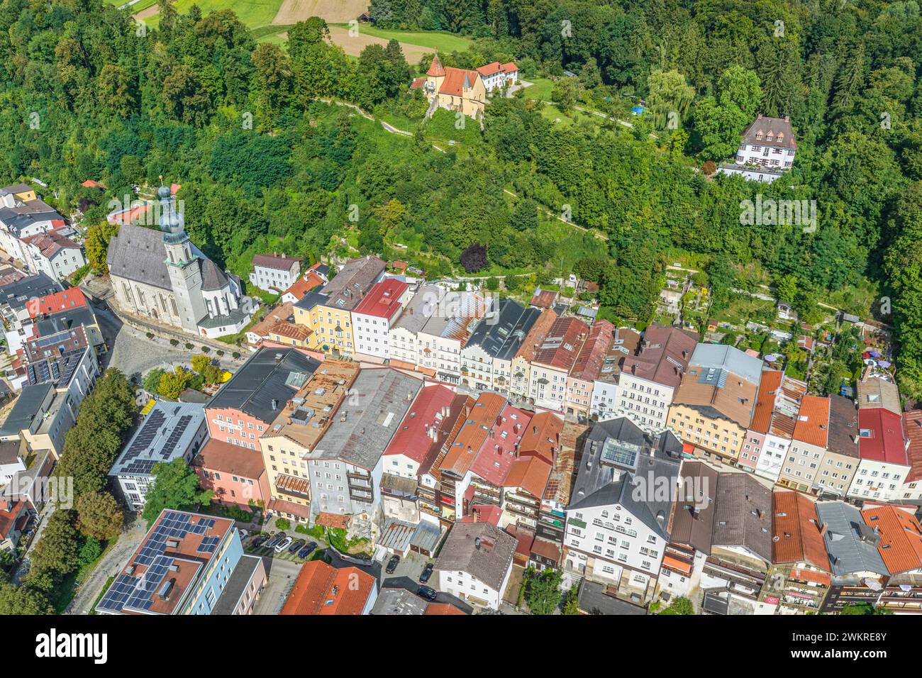 The town of Trostberg in the Alz valley in the Bavarian chemical ...