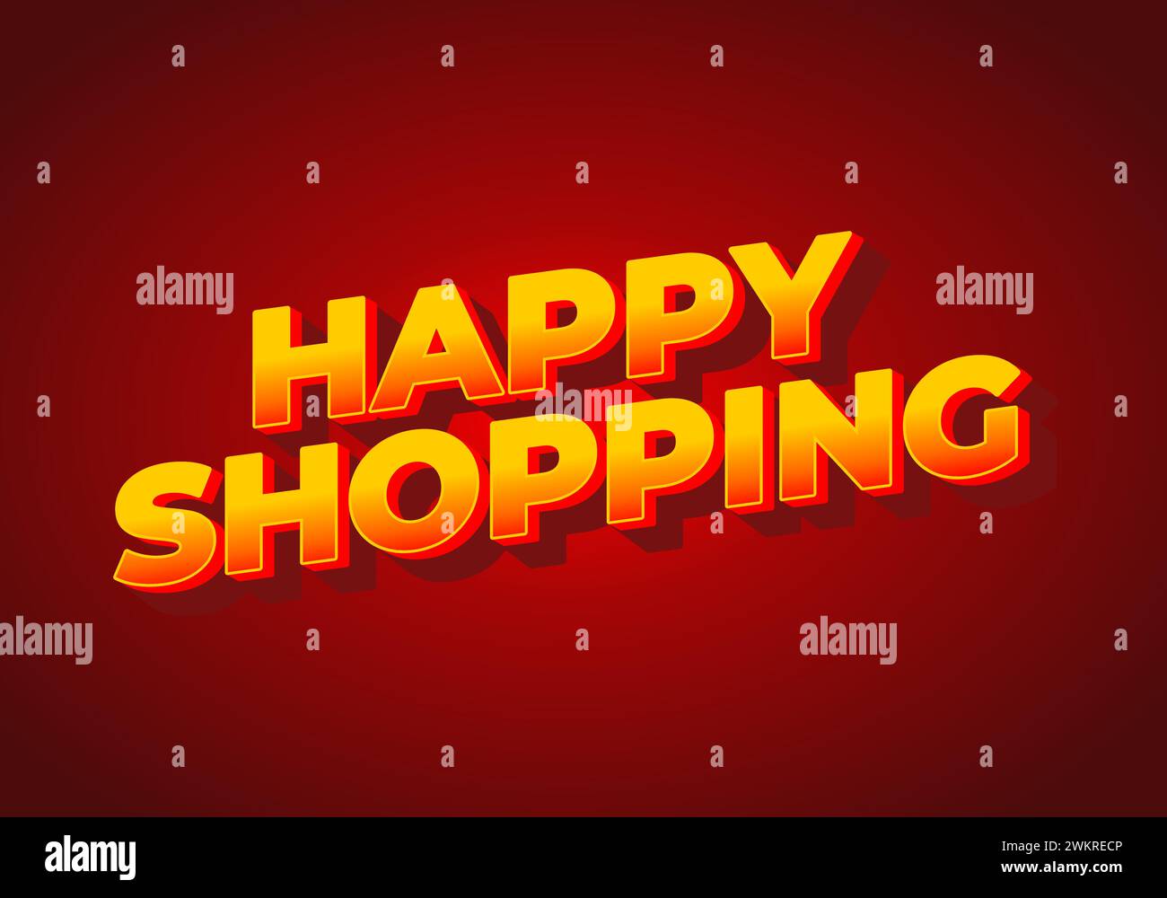 Happy shopping. Text effect design in 3D look with eye catching color ...