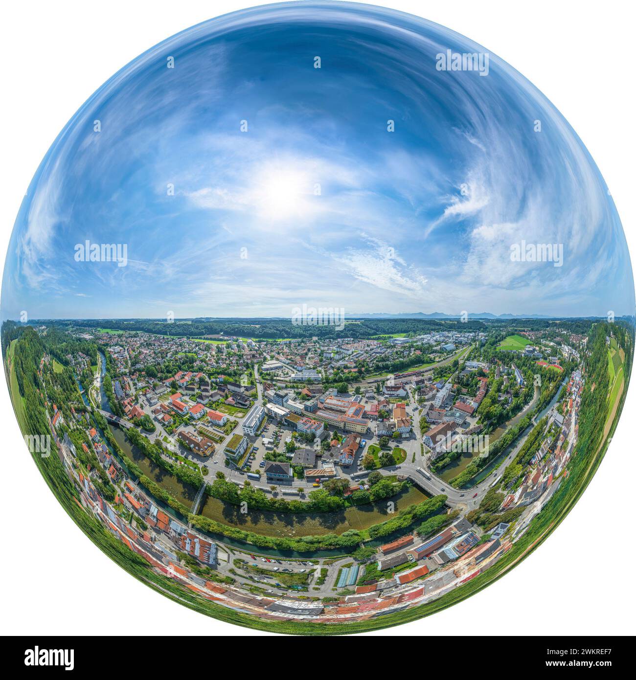 The town of Trostberg in the Alz valley in the Bavarian chemical ...