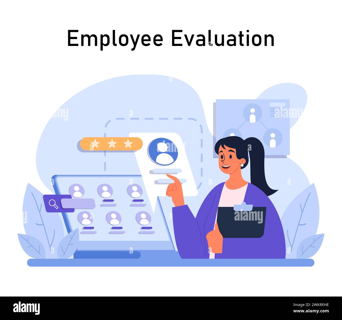 Employee Evaluation concept. A dedicated manager assessing team members ... Employee Evaluation concept. A dedicated manager assessing team members ...