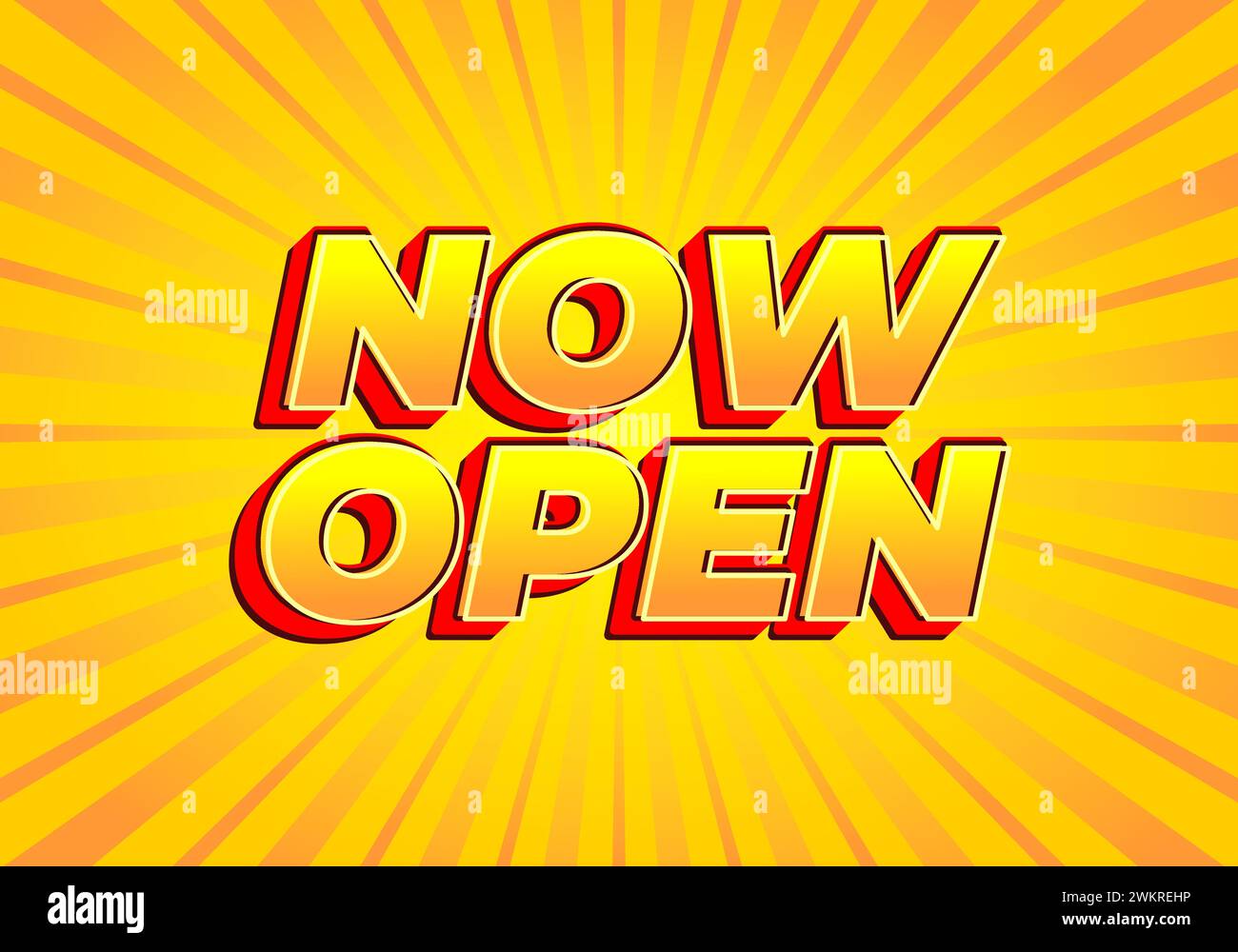 Now open. Text effect design in 3d look with eye catching colors Stock ...
