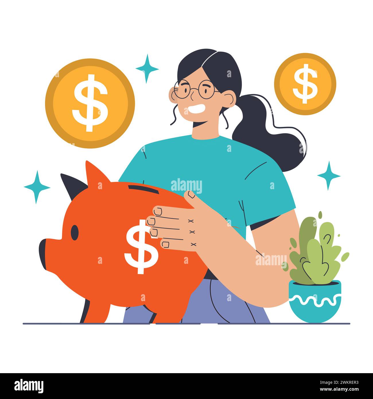 Finances personal woman Stock Vector Images - Alamy