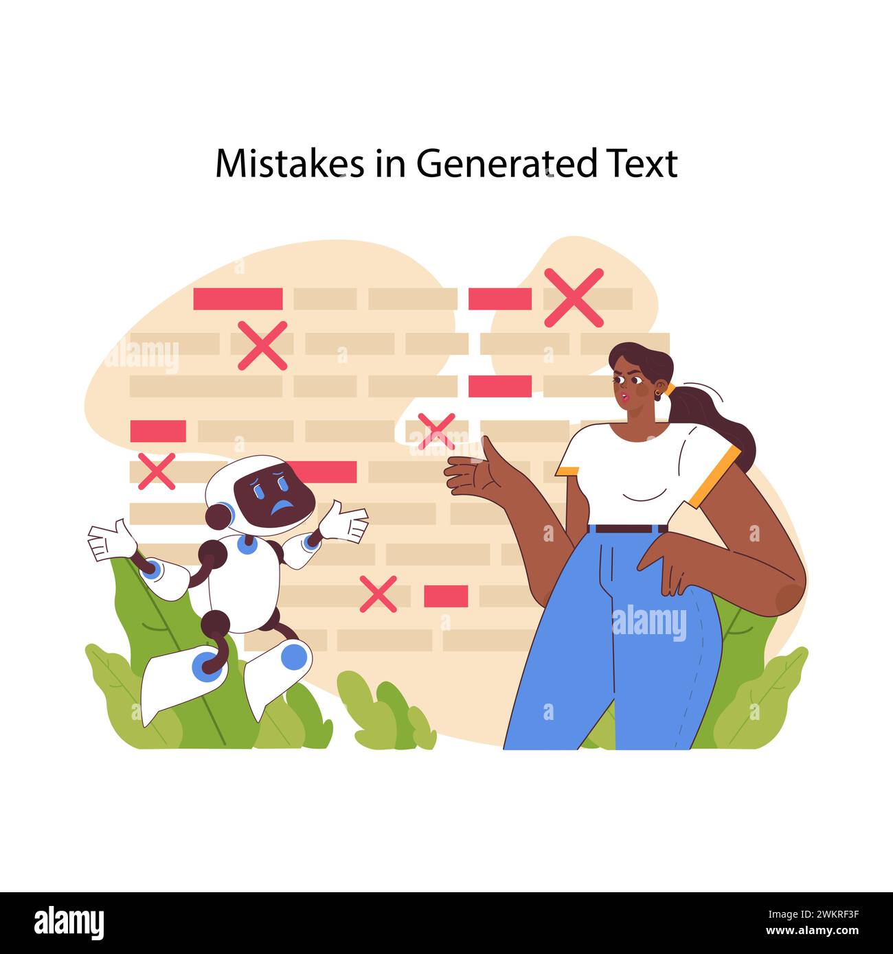 Mistakes In Generated Text Concept Ai Assists In Refining Content Pinpointing And Correcting