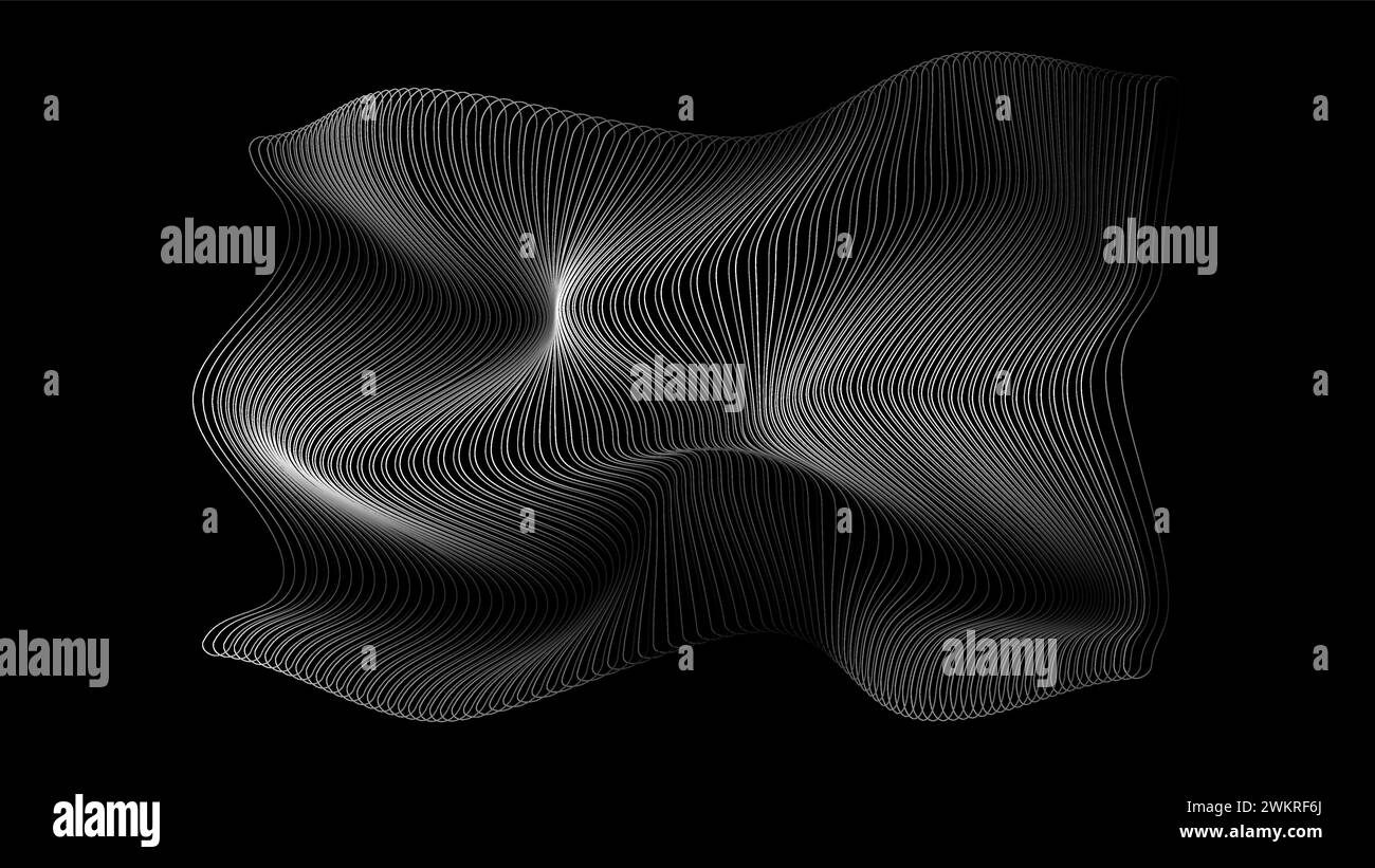 Vector abstract waves lines Black and White Stock Photos & Images - Alamy